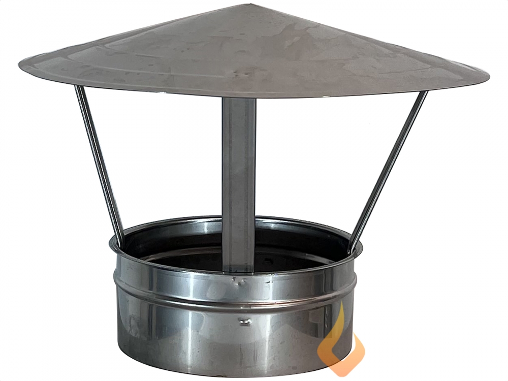 Kinahatt, røykrørshatt til Ø125mm rør. (Ø125-130mm) Blank | Megavarme