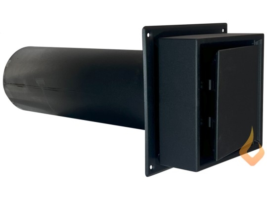 DW Gassrør Pipehatt horisontal sort til Ø:100/150mm | Megavarme