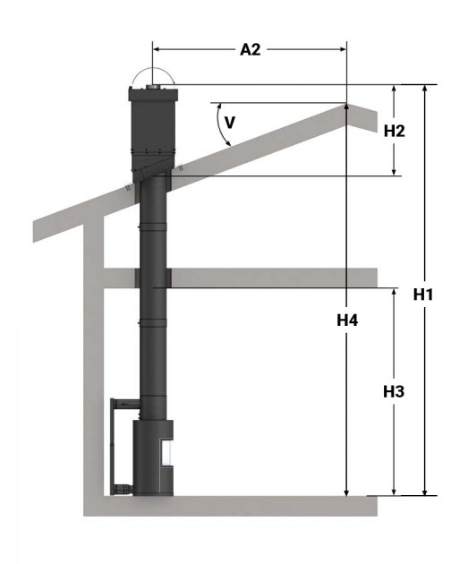 Vision Ventilert stålpipe Ø150 | Megavarme